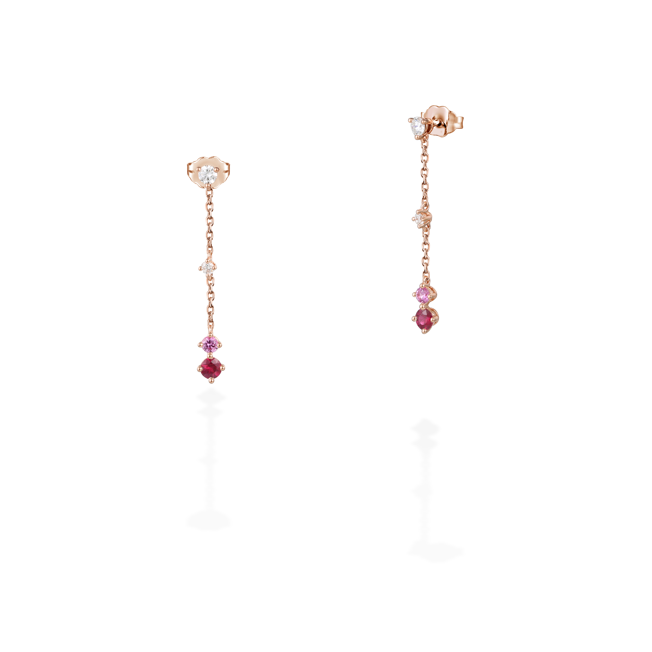 Pink Sapphire Diamond Drop Earrings | mori | mori